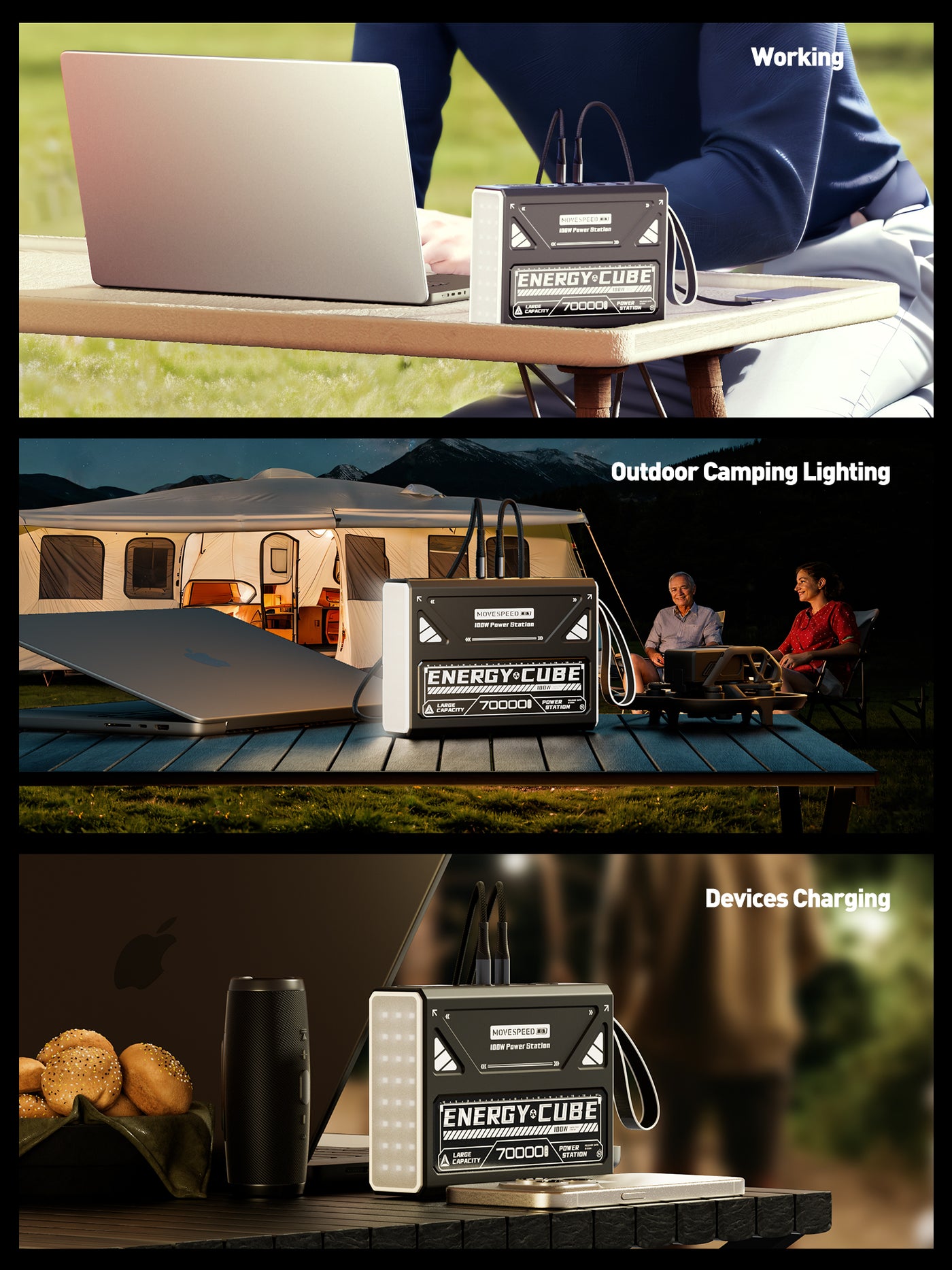 MOVE SPEED Z70 Pro 70,000mAh 100W External Battery Bank