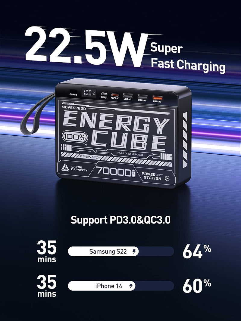 MOVESPEED 70000mAh 22.5W Power Bank High Capacity