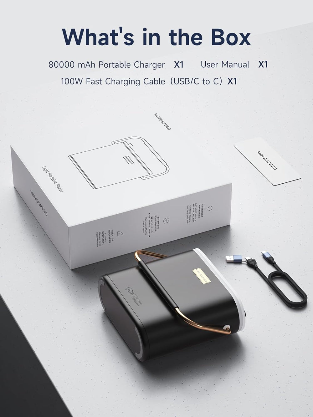 MOVESPEED 70000mAh 22.5W Power Bank High Capacity