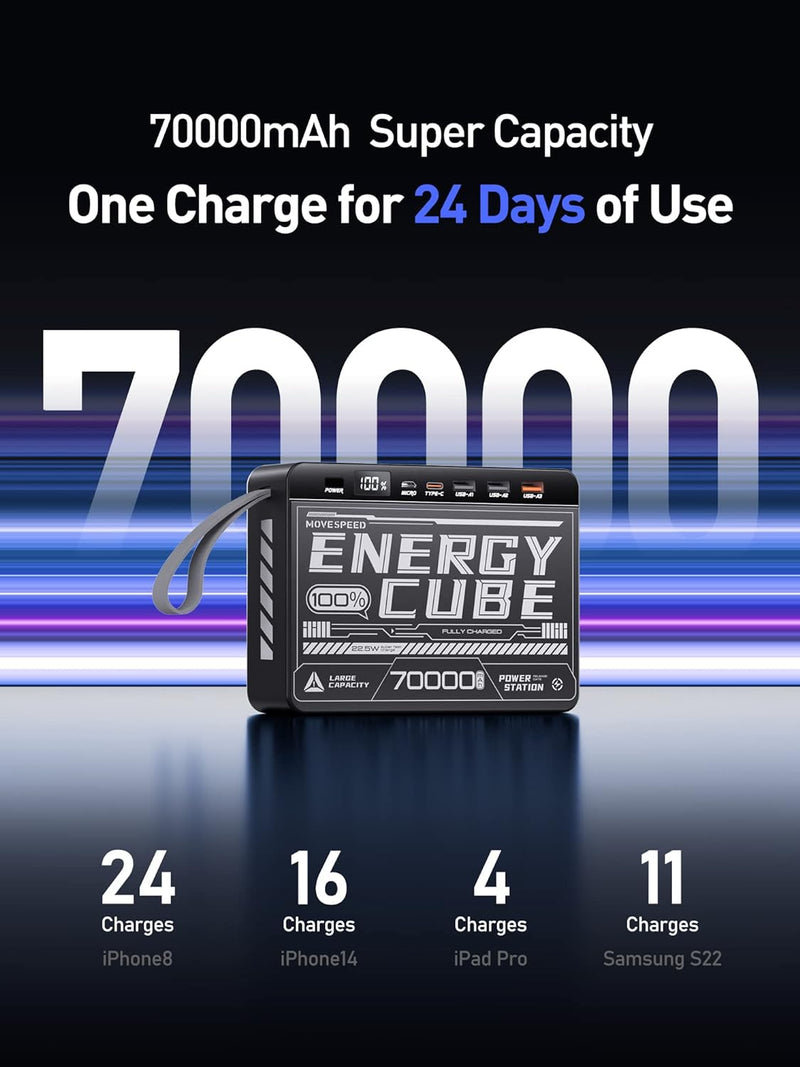 MOVESPEED 70000mAh 22.5W Power Bank High Capacity